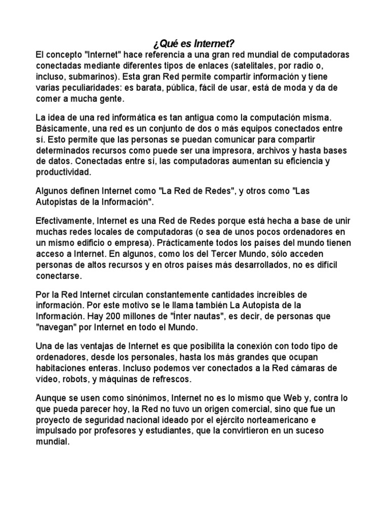 Que Es Internet | PDF | Red mundial | Internet y web