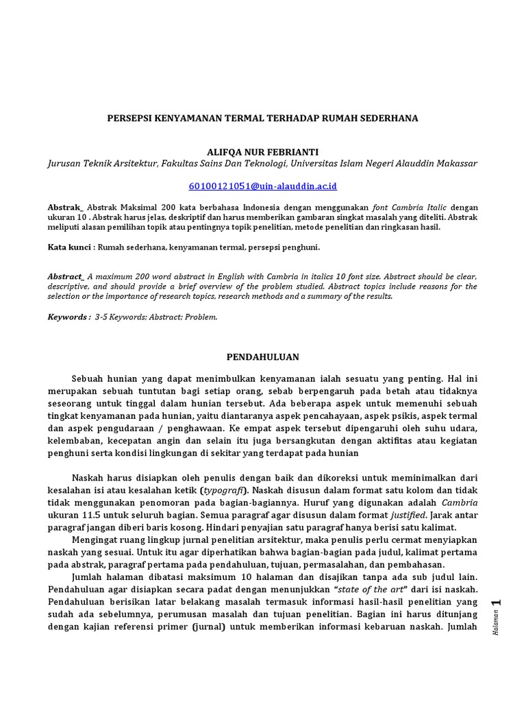 Contoh Susunan Artikel | PDF