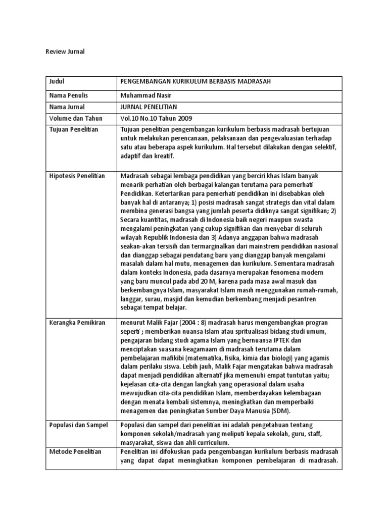 Review Jurnal Curriculum | PDF | Karier & Perkembangan