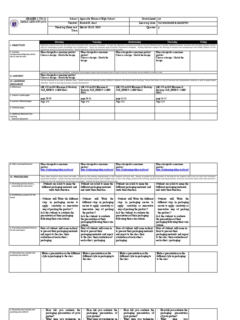 DLL - Tle - M&B Q3 WK 6 | PDF | Packaging And Labeling | Creativity