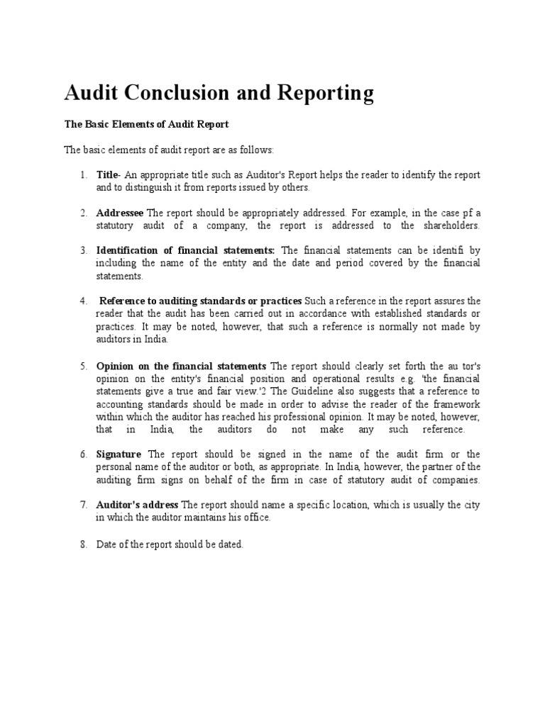 Audit Report Essentials | PDF | Auditor's Report | Financial Audit