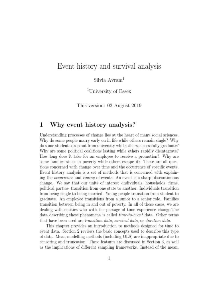Introduction to Event History Analysis | PDF | Probability Distribution ...