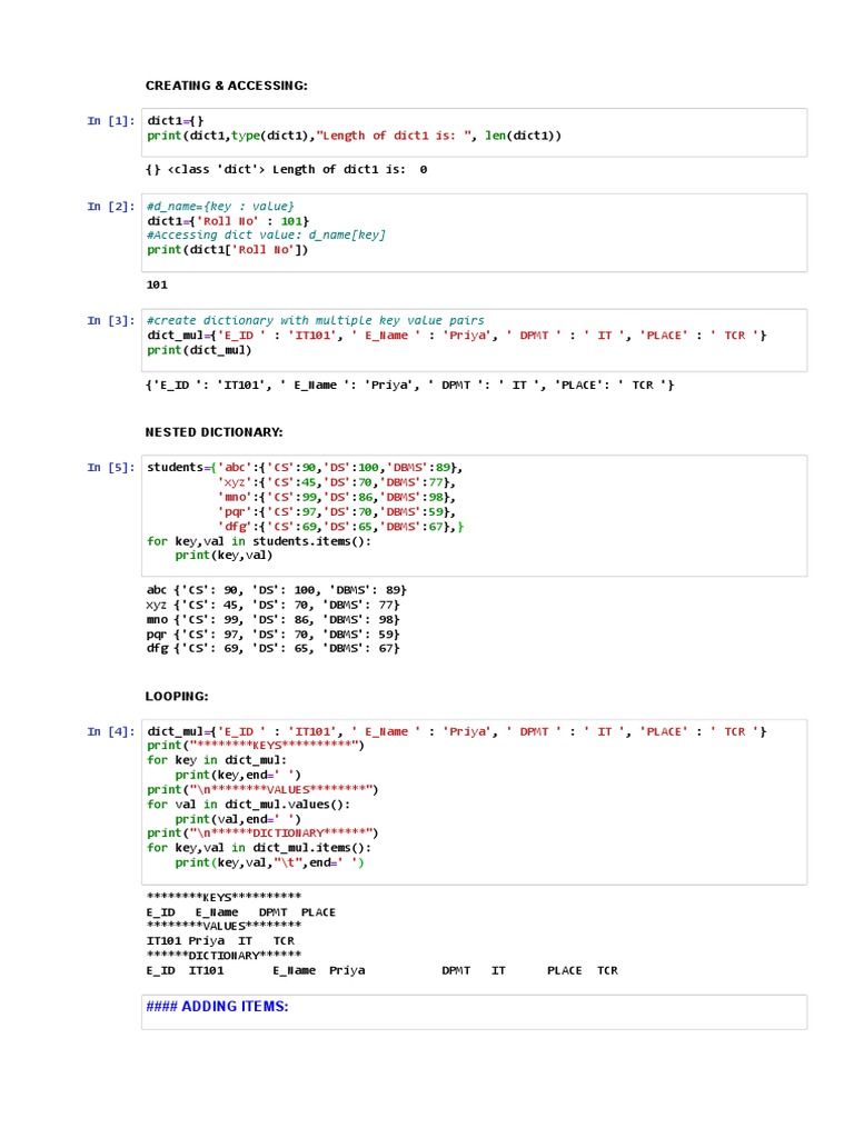 Dictionary Notes | PDF | Applied Mathematics | Algorithms And Data ...