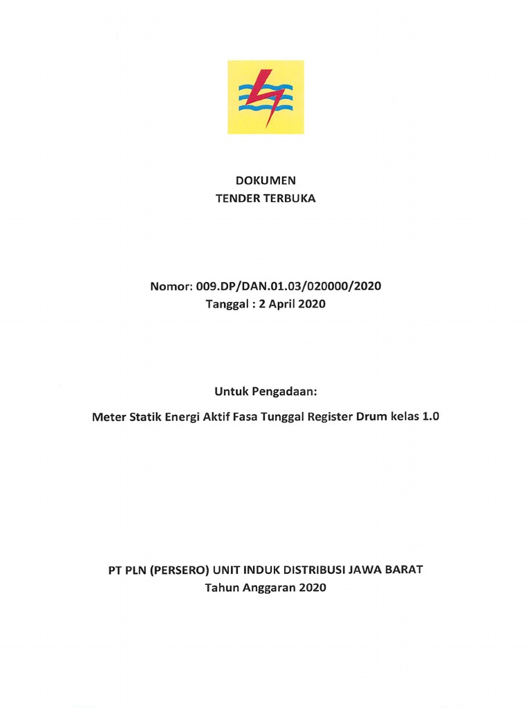 Dokumen Tender Meter Reg Drum KLS 1 PDF | PDF