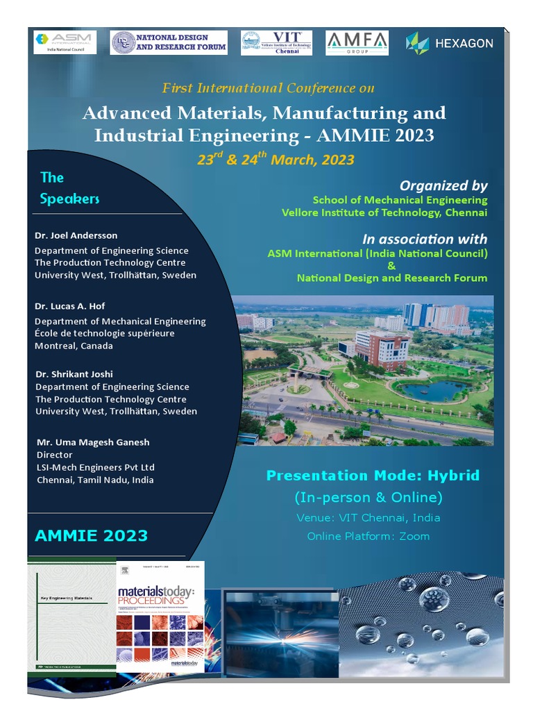 Advanced Materials, Manufacturing and Industrial Engineering Conference ...