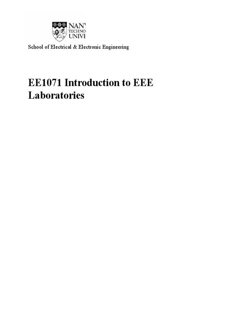 EE1071 - Lab Manual PDF | PDF | Resistor | Electrical Network