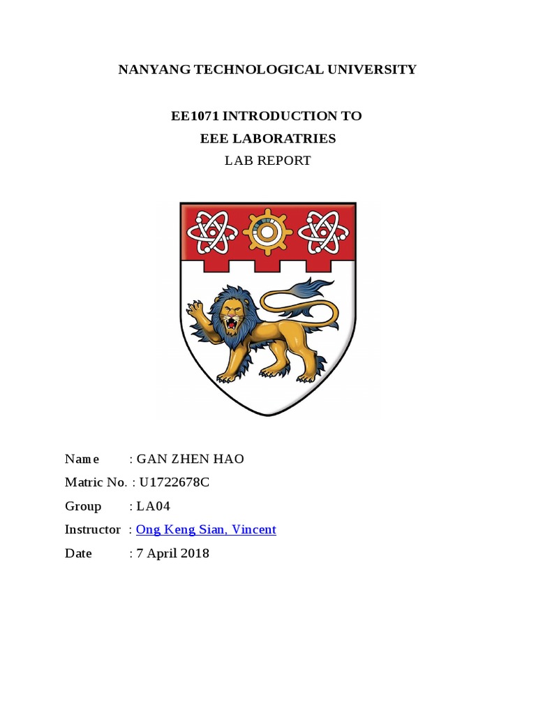 EE1071 - Lab - Report SAMP PDF | PDF | Resistor | Voltage