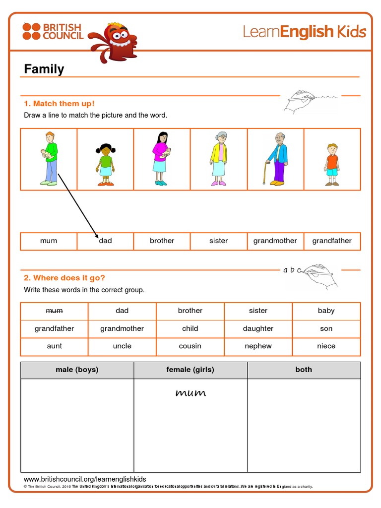 Worksheets Family PDF | PDF | Human Reproduction | Family