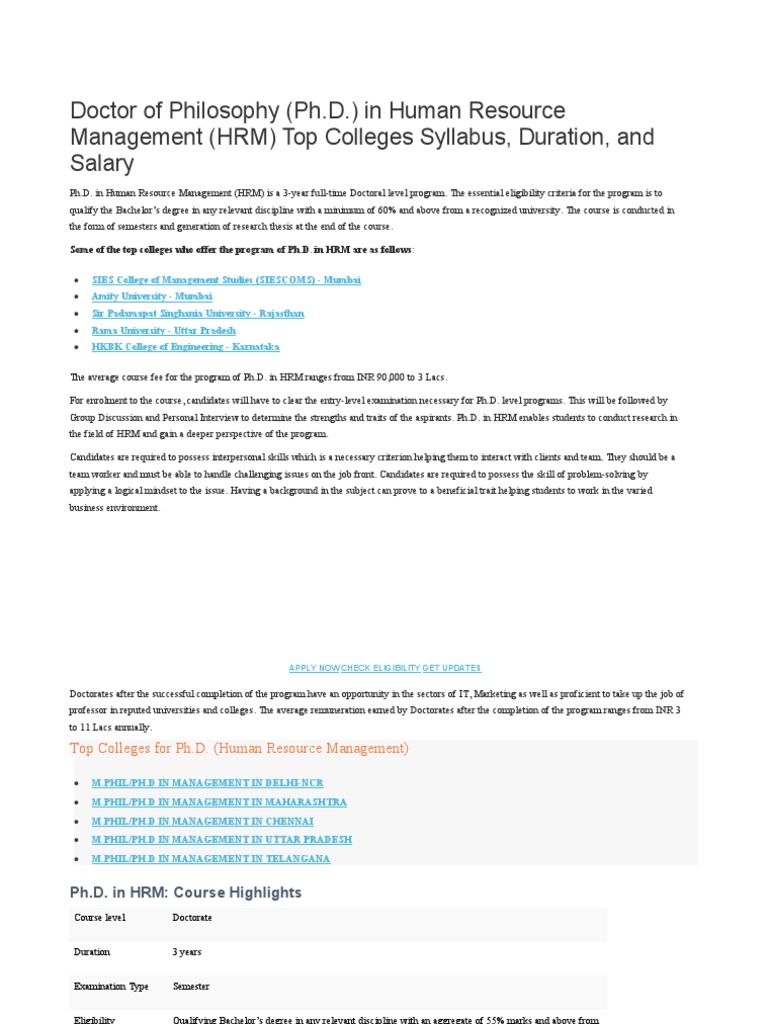 A Comprehensive Overview of the Ph.D. in Human Resource Management ...