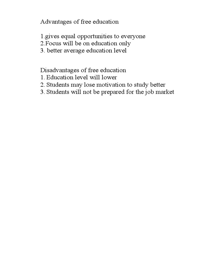 Advantages of Free Education | PDF
