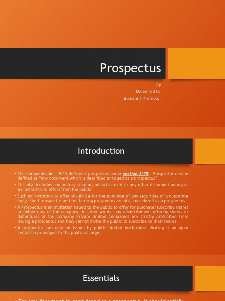 Prospectus | PDF | Misrepresentation | Securities (Finance)