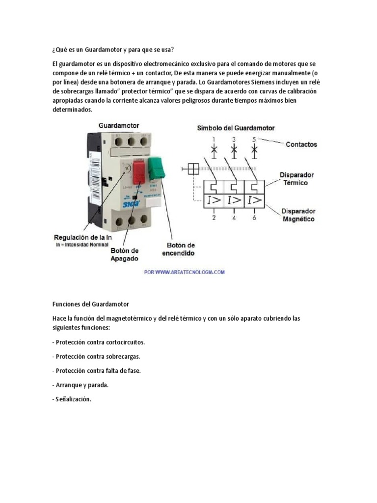 Guardamotor: Funciones y Usos Esenciales | PDF