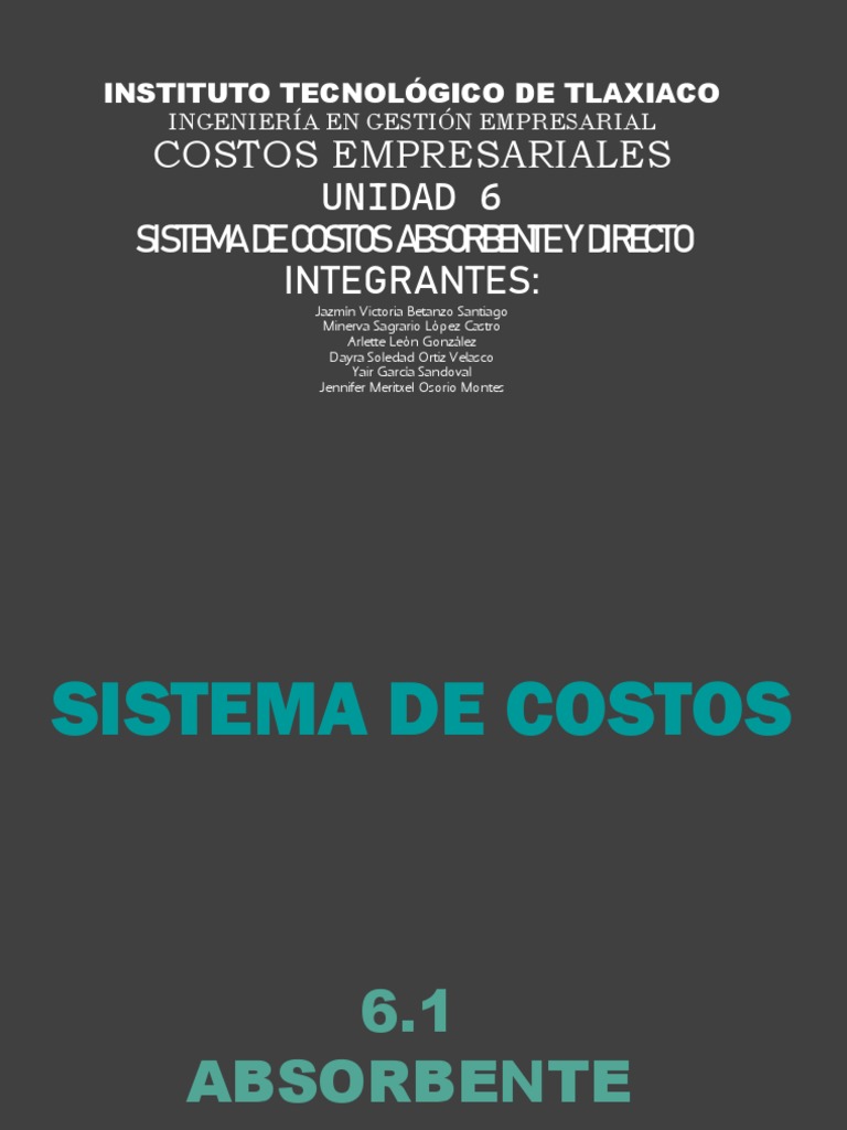 Sistema de Costos Absorbente y Directo PDF | PDF | Servicios financieros | Contabilidad financiera
