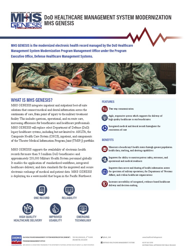 MHSGENESIS Factsheet 20190710 508C | PDF | Health Care | Social Programs