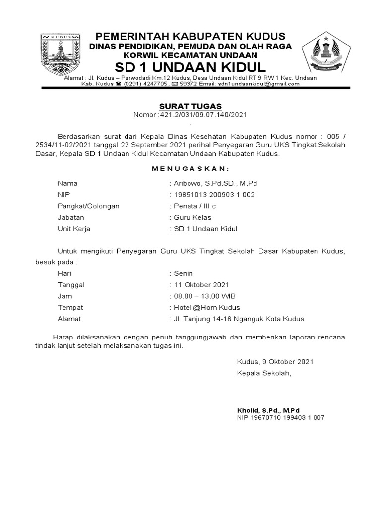 15 - Surat Tugas UKS | PDF