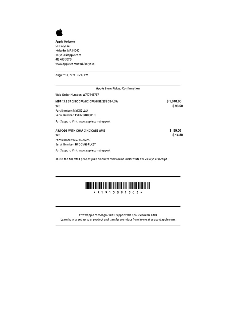 Mac Receipt | PDF | Business | Technology & Engineering
