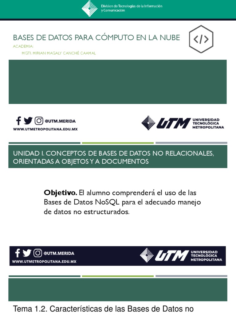 Unidad-I-Tema 12 | PDF | No Sql | Bases de datos
