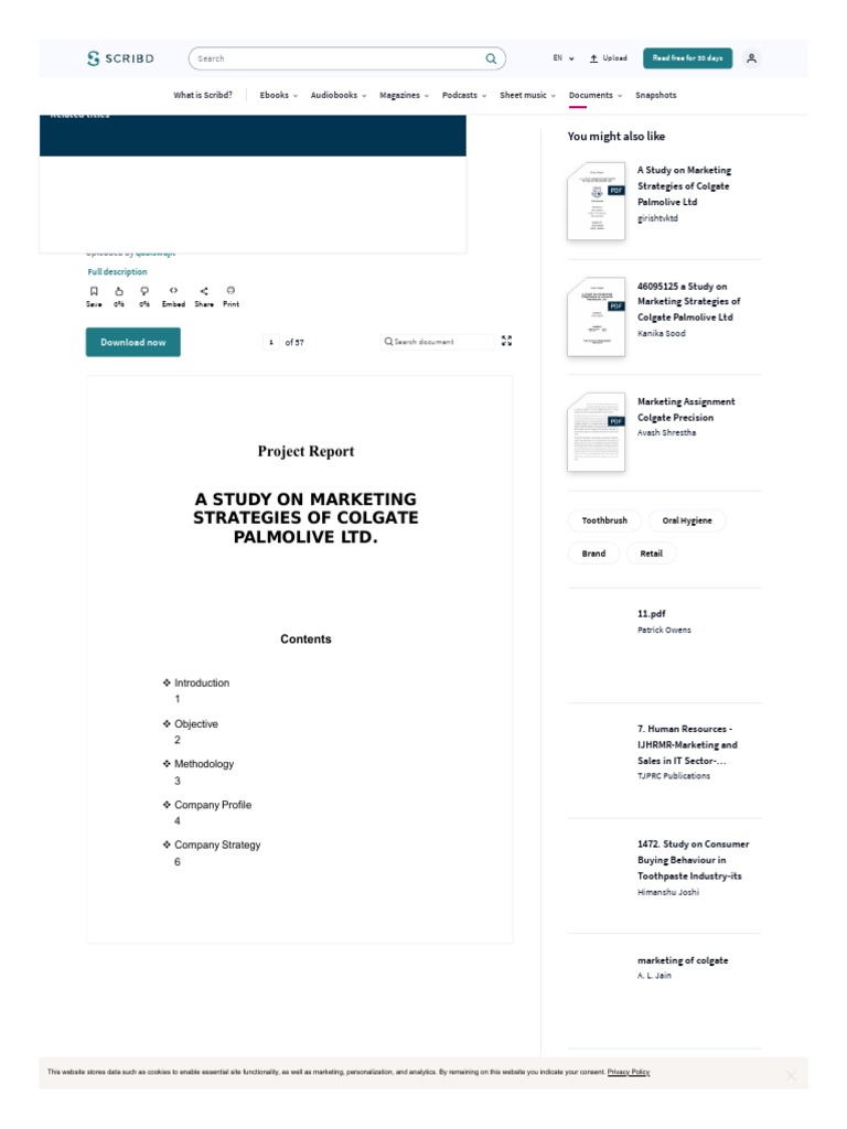 WWW Scribd Com Document 310234762 A Study On Marketing Strategies of ...