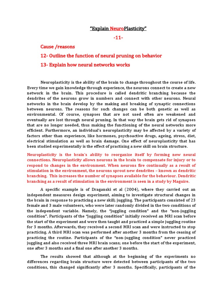 1.1.describe S Study Brain A Behavior DRAGANSKI | PDF | Self-Improvement