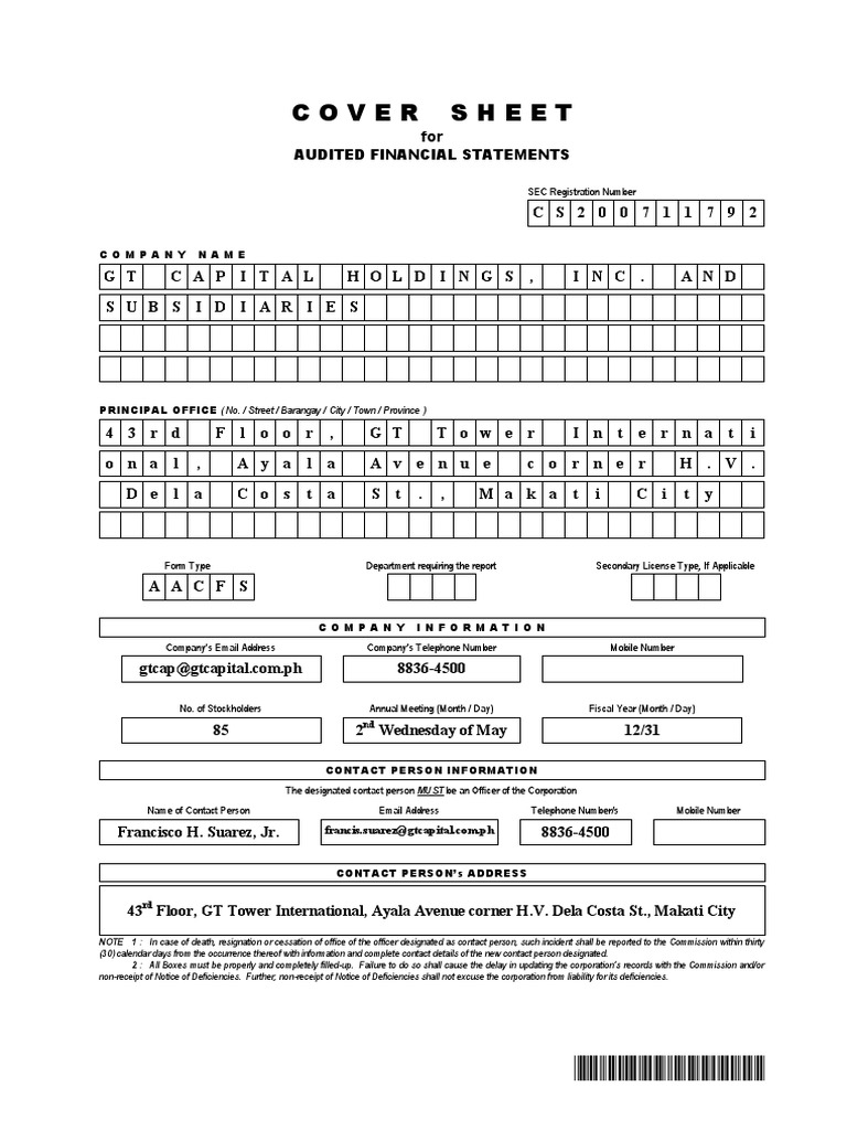 2019 GTCap Audited Financial Statements | PDF | Going Concern ...