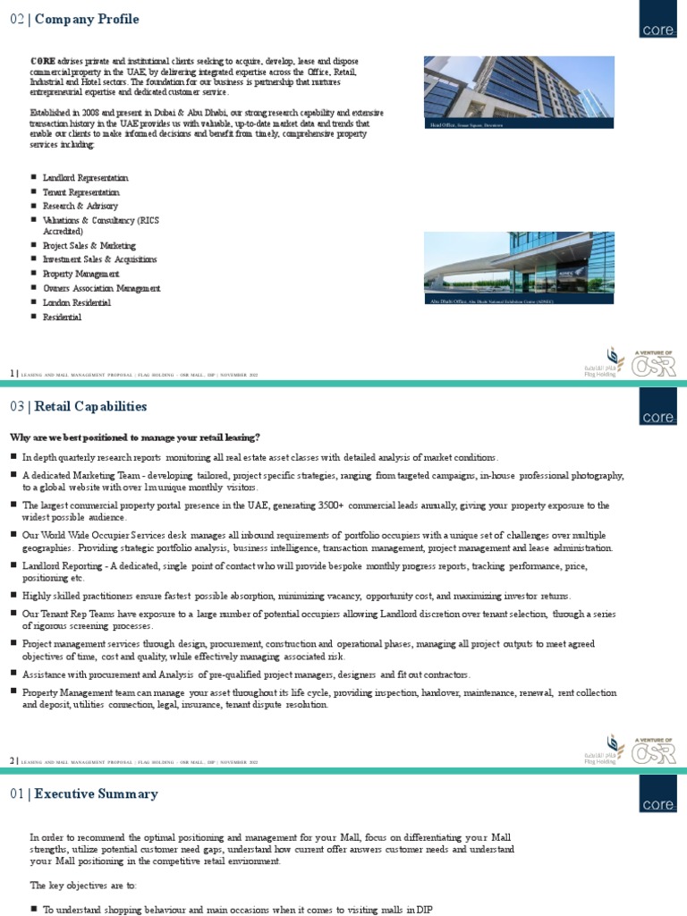 OSR Mall Leasing Proposal Overview | PDF | Retail | United Arab Emirates