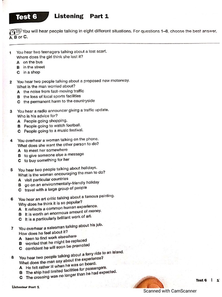 Test 6 Listening FCE PDF | PDF
