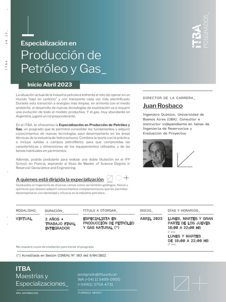 Especialización en Petróleo y Gas ITBA | PDF | Petróleo | Gas natural