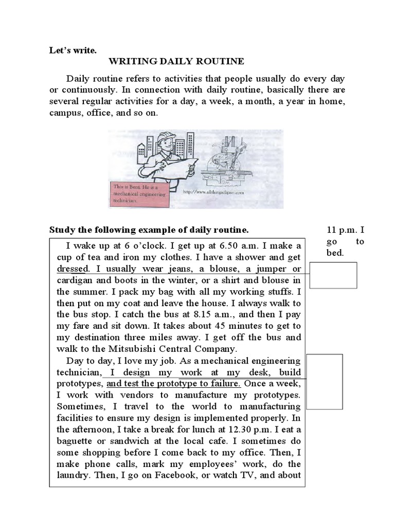 Pertemuan Kedua Writing Daily Routine | PDF | Lunch | Verb