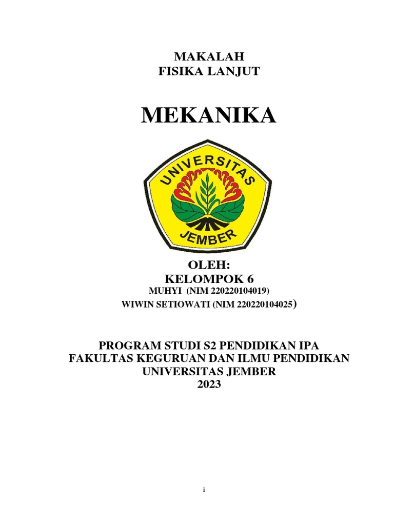 Makalah Mekanika PDF | PDF