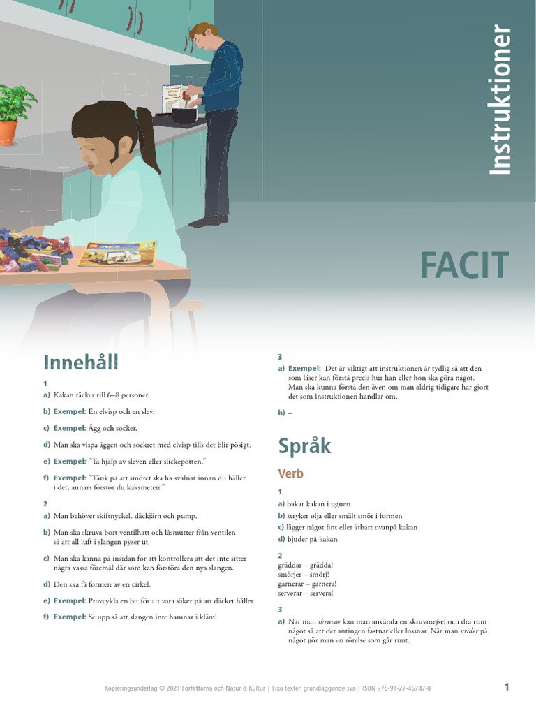 Facit Instruktioner PDF | PDF