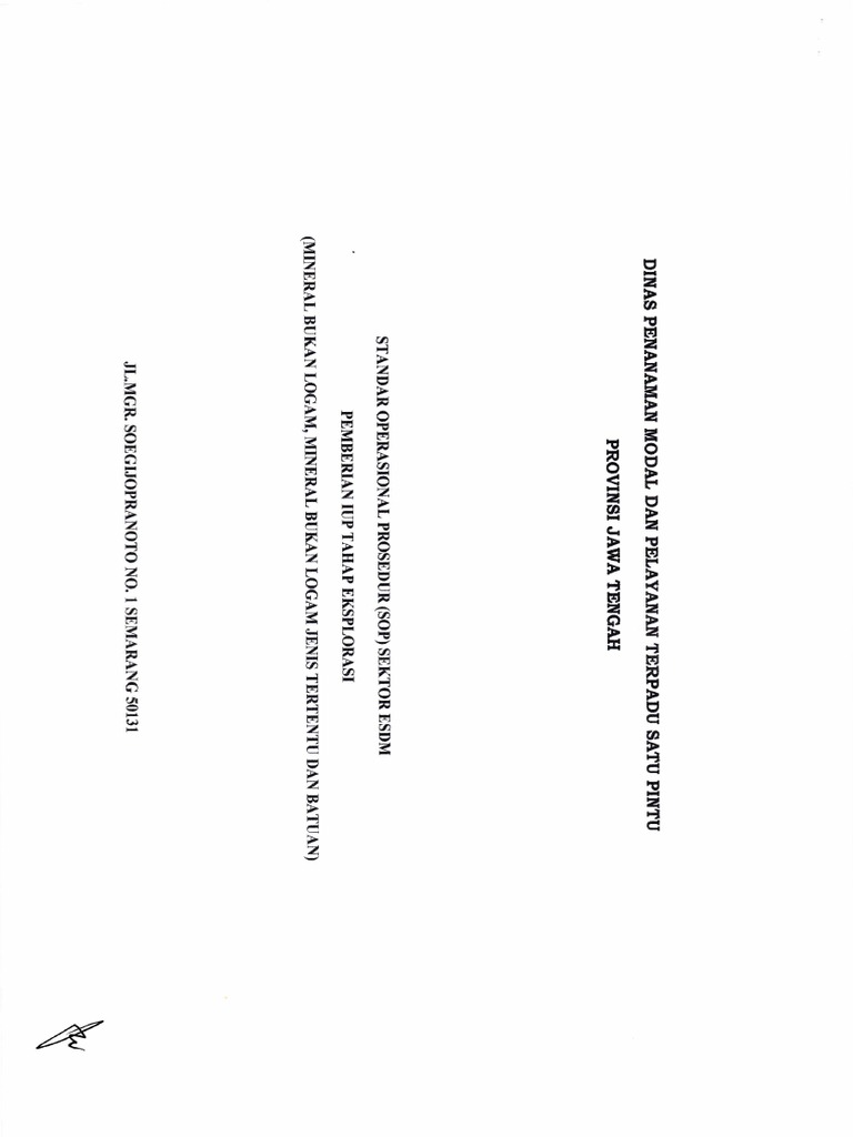 Sop Pemb Iup THP Eksplorasi - DPMPTSP | PDF