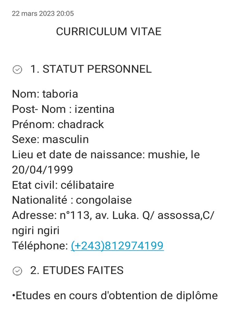 Taboria Izentina Chadrack | PDF | Affaires