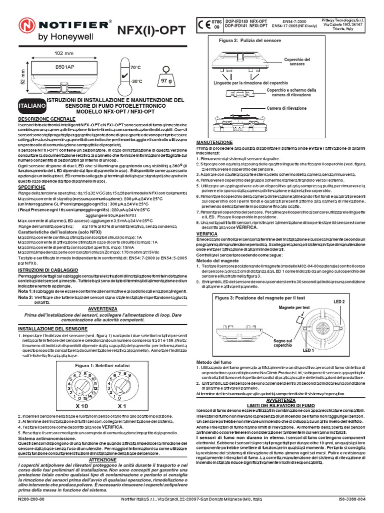 NFX-OPT Sensore Fumo PDF | PDF