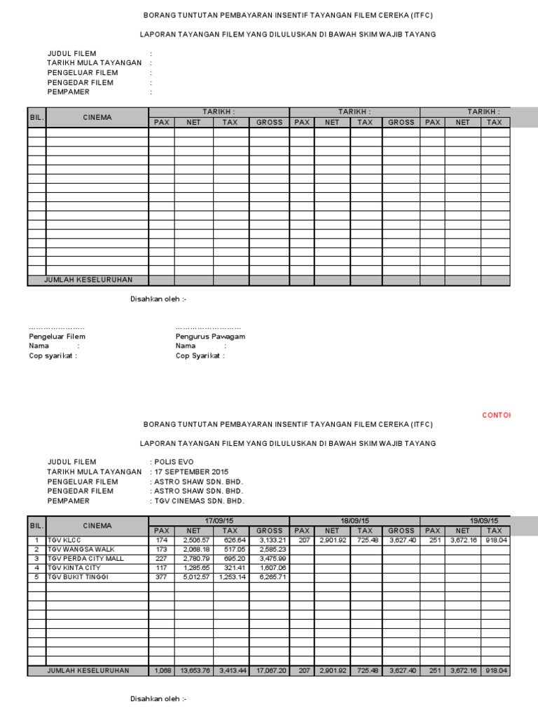 Borang Tuntutan Itfc Pdf