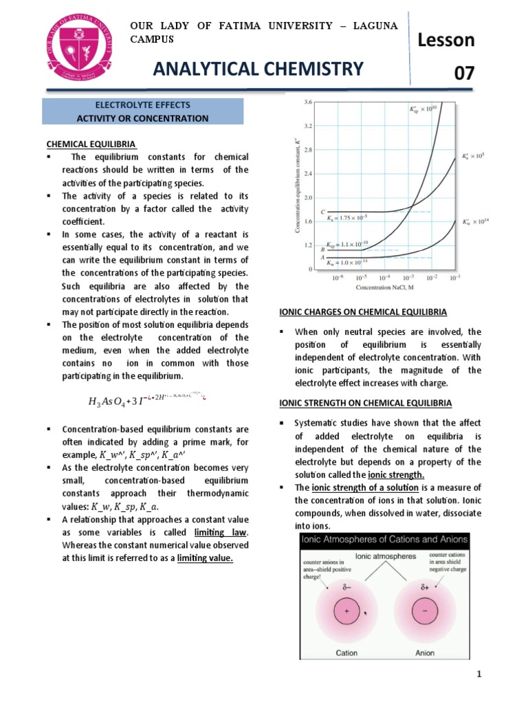 Anachem Lesson 7 Transes | PDF | Chemical Equilibrium | Electrolyte