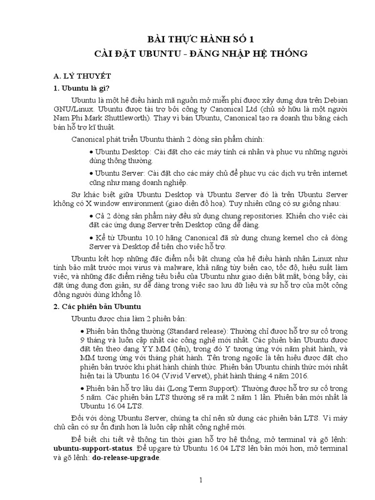 Bai 1 - Cai Dat Linux | PDF