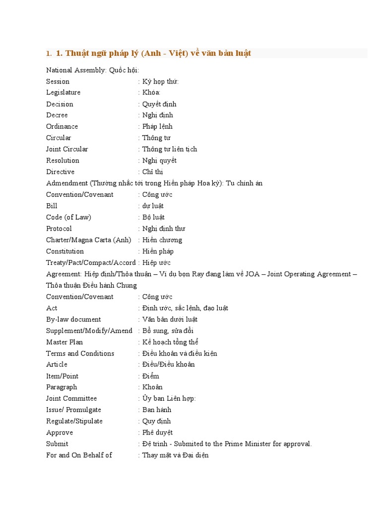 Tu Vung Phap Lyh | PDF