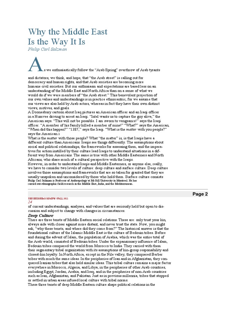 Why The Middle East Isthewayitis: Philip Carl Salzman | PDF | Libya ...