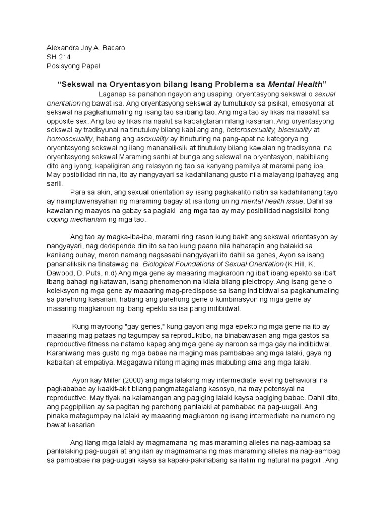 Posisyong Papel SAMPLE | PDF