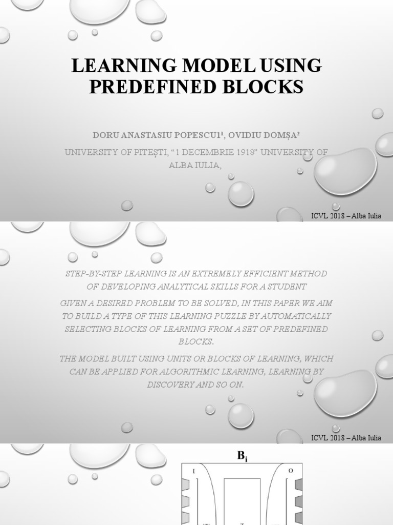 Learning Model Using Predefined Blocks | PDF