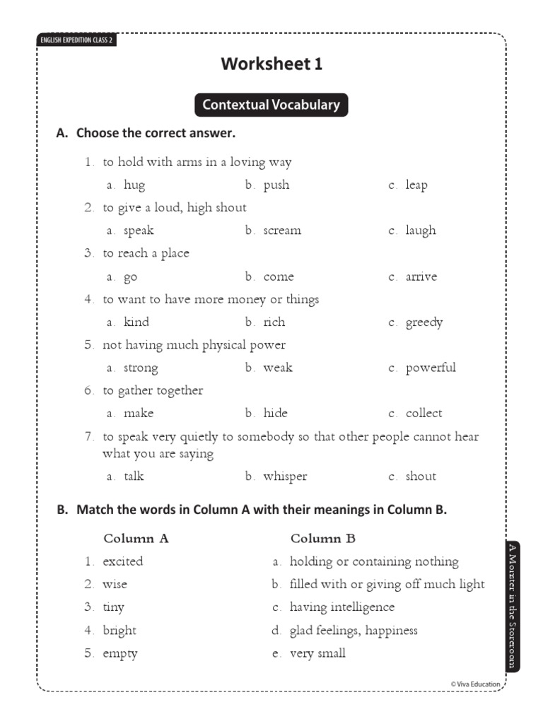 Worksheet 1: A. Choose The Correct Answer | PDF