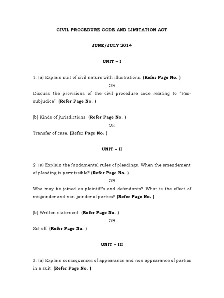 CPC Final QP PDF | PDF | Lawsuit | Judgment (Law)