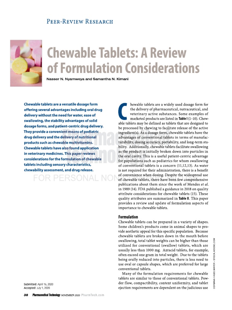 Chewable Tablets PDF | PDF