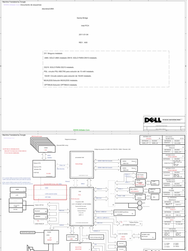 Dell N5110 M5110 Wistron Queen 15 Discrete UMA Rev A00 Schematics (1 ...