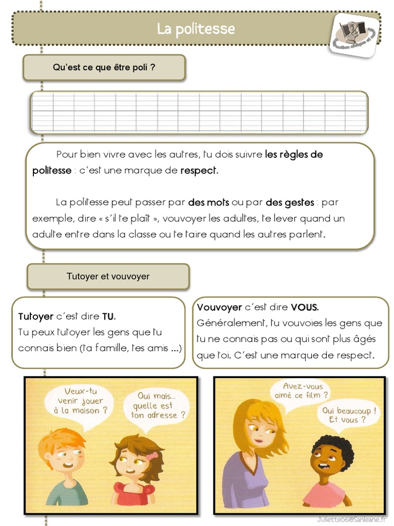 Politesse et Respect en Classe | PDF