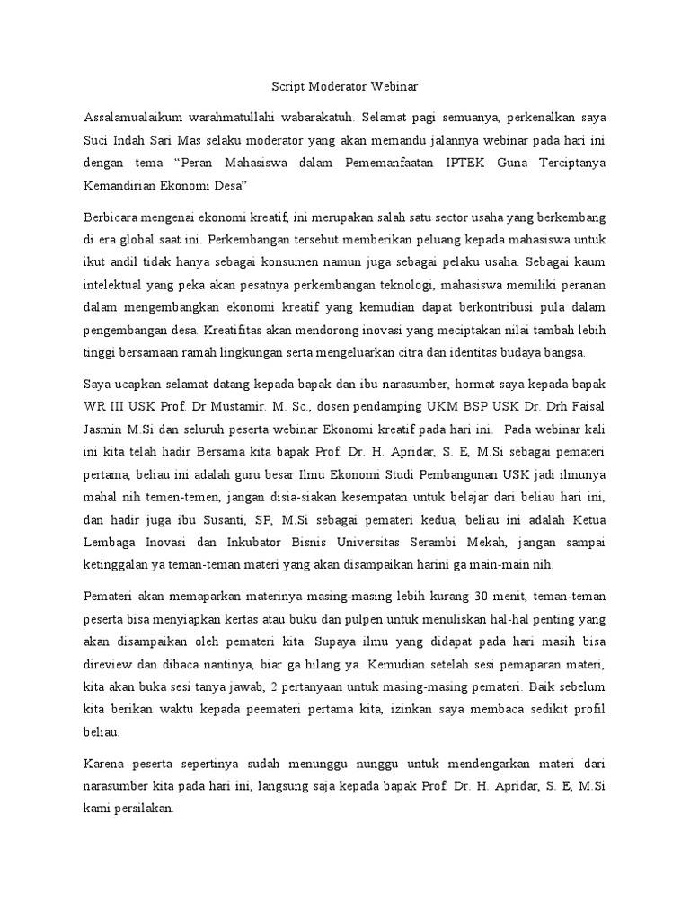 Script Moderator Webinar | PDF