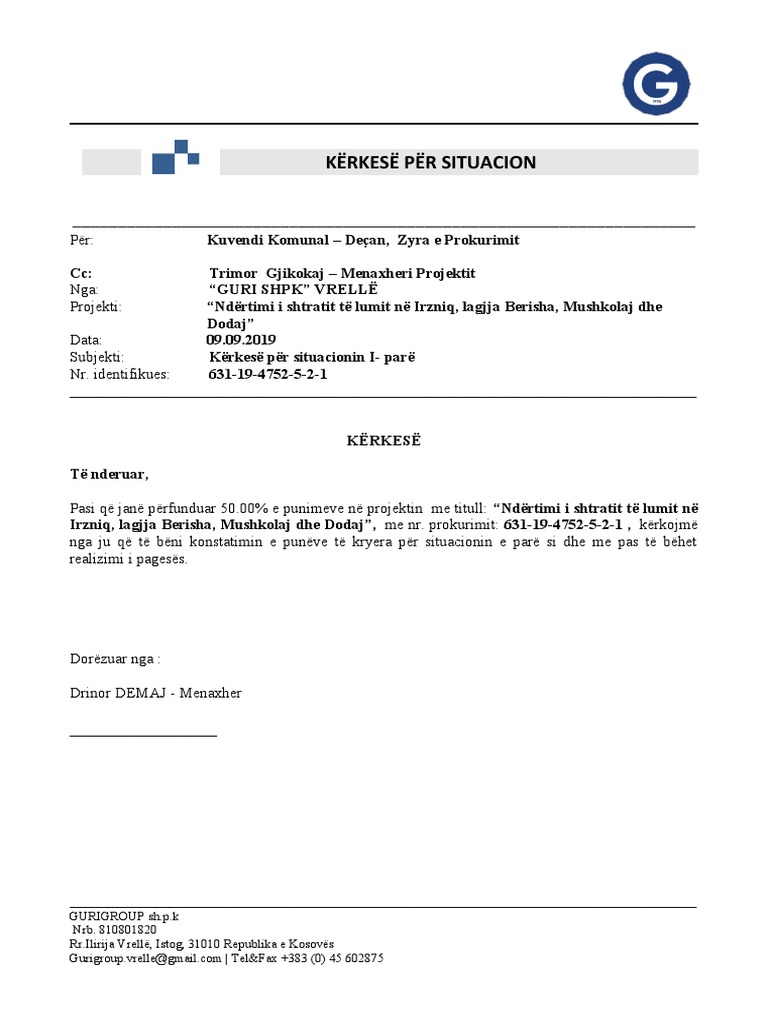 Kërkesë Për Situacion #1 | PDF