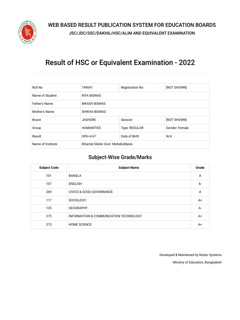 Web Based Result Publication System For Education Boards PDF | PDF