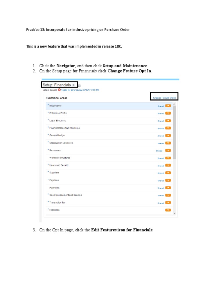 Practice 13 Incorporate Tax-Inclusive Pricing On Purchase Order | PDF