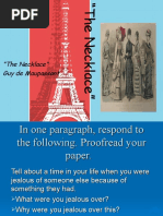 "The Necklace: Comprehension Questions" | PDF
